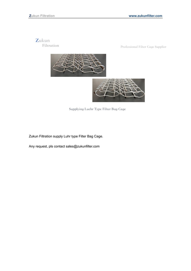 Supply Luhr Type Flat Filter Bag Cage | PDF