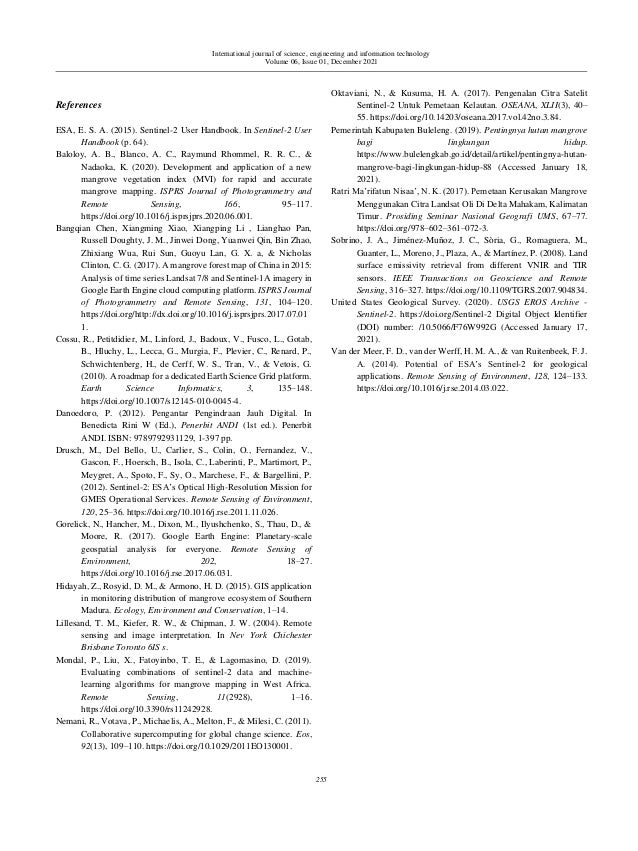 Mangrove Vegetation Mapping Using Sentinel-2A Imagery Based on Google ...