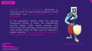 SFScon 21 - Luigi Gubello - Security metrics for open-source projects | PPT