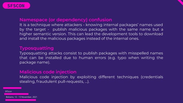 SFScon 21 - Luigi Gubello - Security metrics for open-source projects | PPT