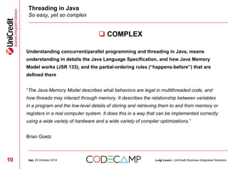 Luigi lauro thread with care (concurrency pitfalls in java) | PPT