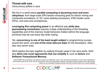 Luigi lauro thread with care (concurrency pitfalls in java) | PPT