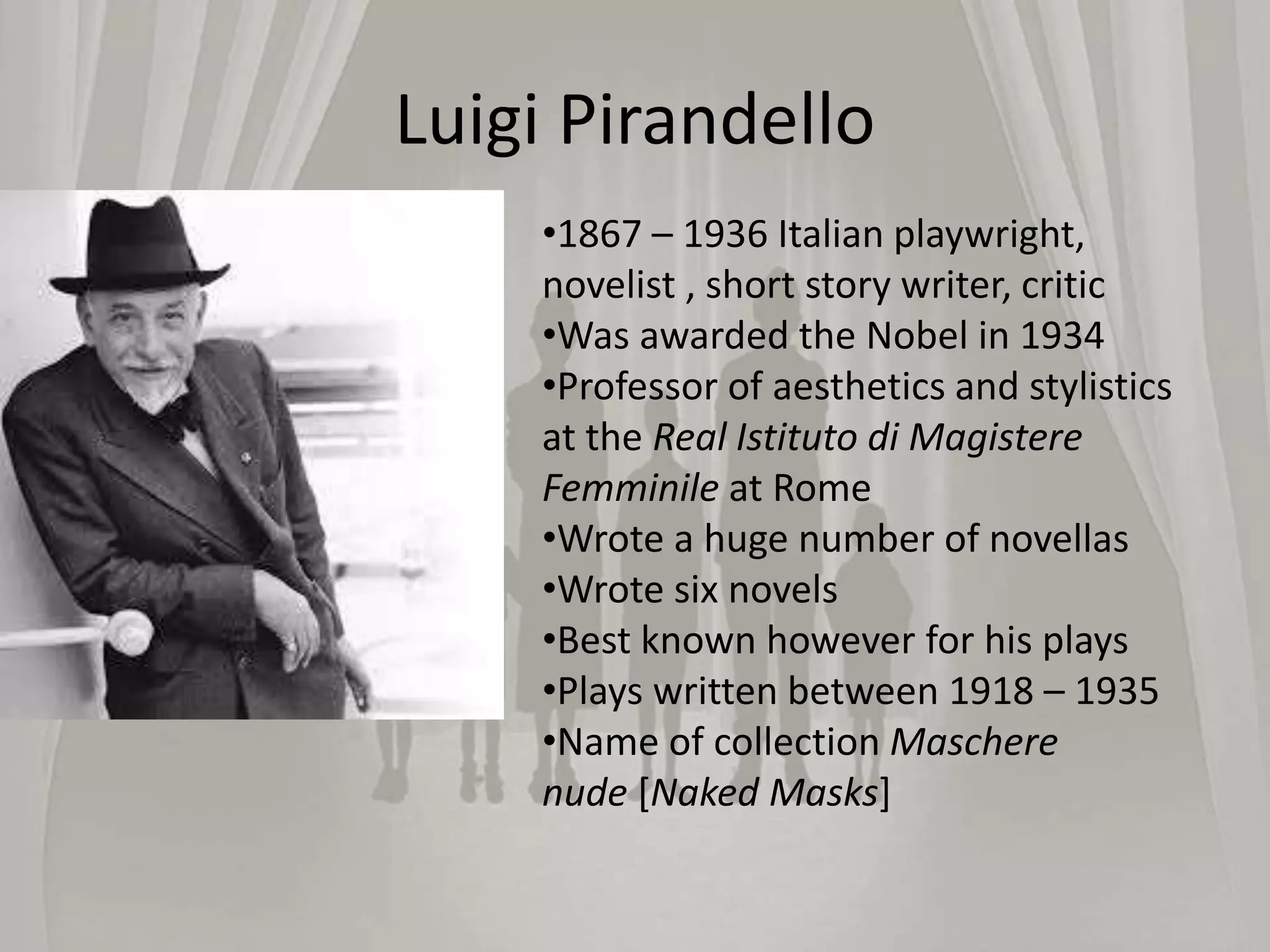 Luigi pirandello. intro | PPTX