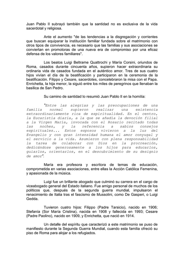 Luigi Y MaríA Beltrame Quattrocchi | PDF