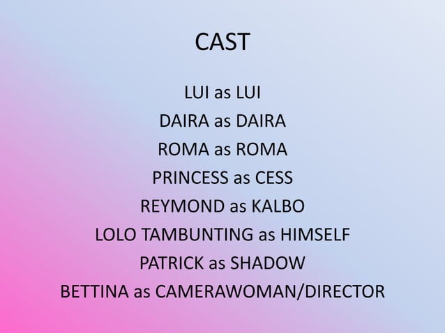 Lui and Daira -- ang Nakaraan | PPTX