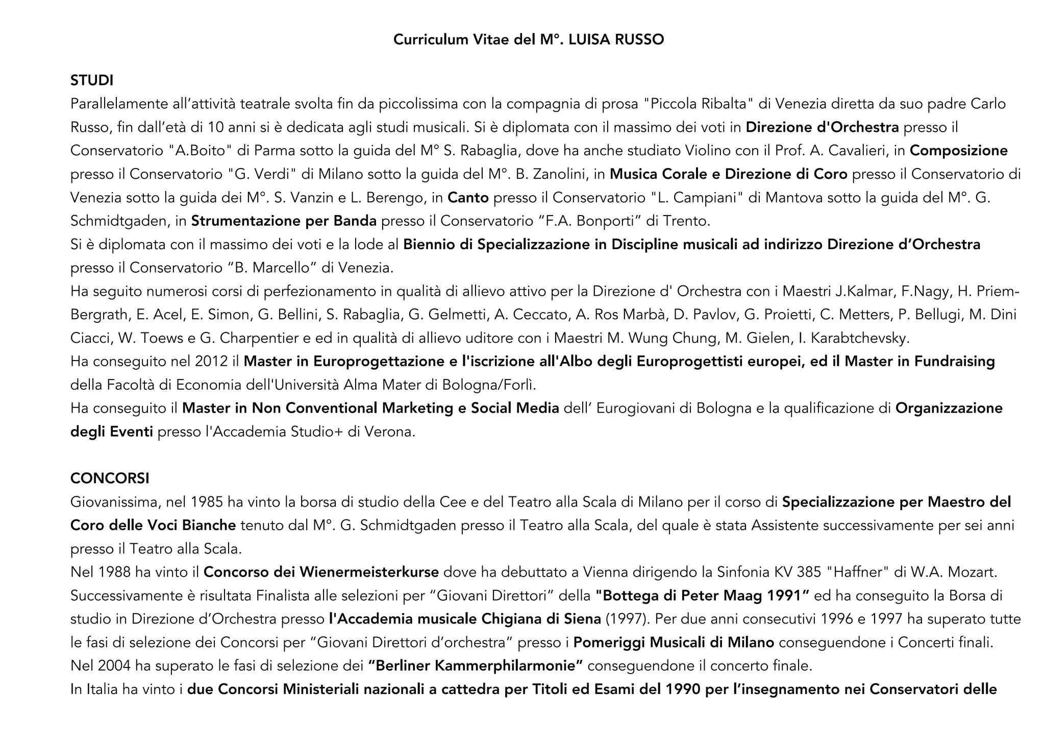 Luisa Russo Curriculum Vitae 2019 | PDF