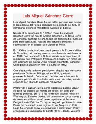 Biografia Luis miguel sánchez cerro | DOCX