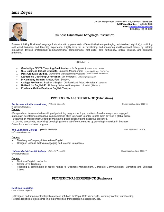 Luis Reyes Resume | PDF