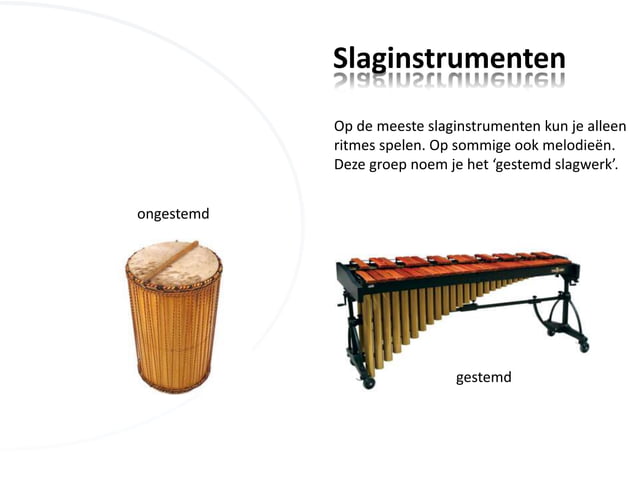 Percussie instrumenten luisterles | PPT