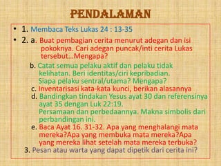 Lukas 24 ayat 13 35 yesus menampakkan diri di jalan ke emaus | PPSX