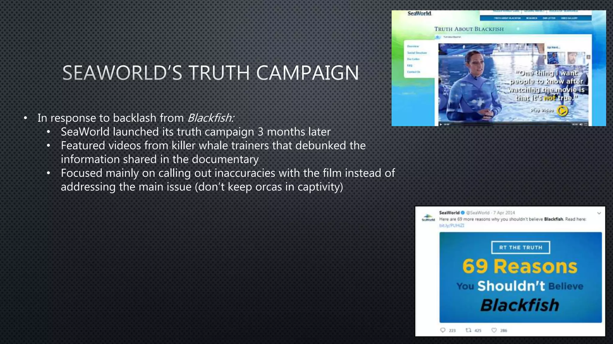 SeaWorld's Response to Blackfish | PPTX