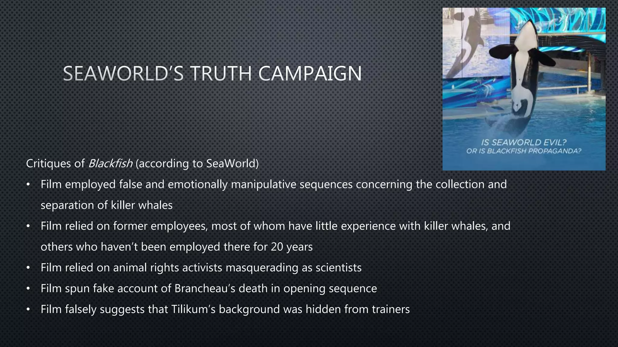 SeaWorld's Response to Blackfish | PPTX