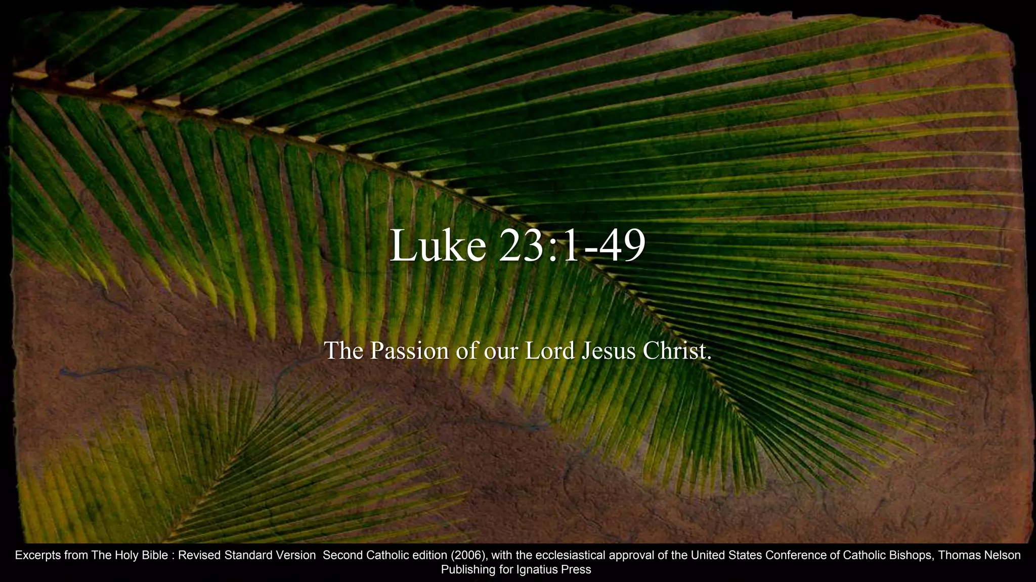 Passion Sunday - Gospel - Luke 23:1–49 (NAB) | PPSX