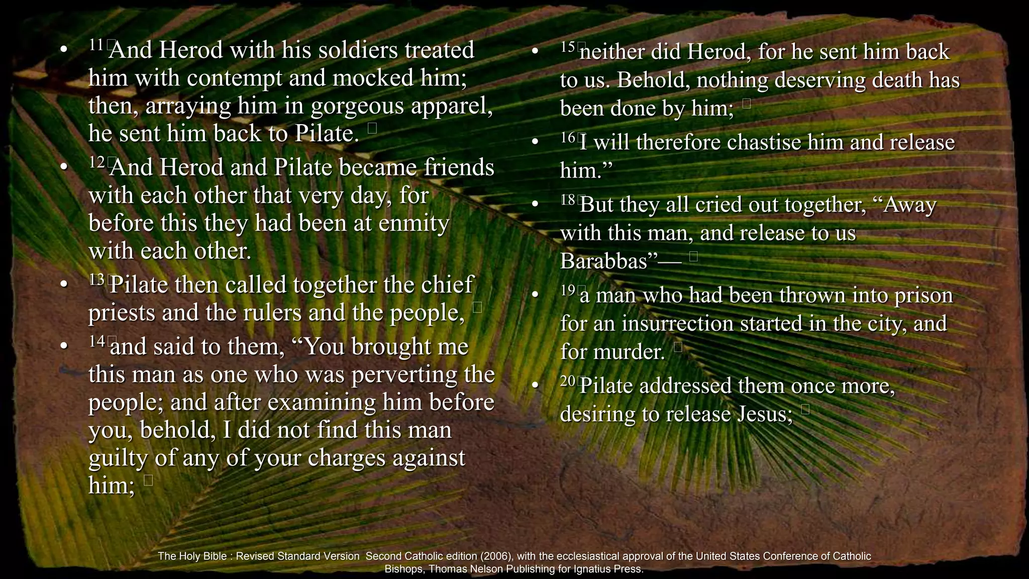 Passion Sunday - Gospel - Luke 23:1–49 (NAB) | PPSX