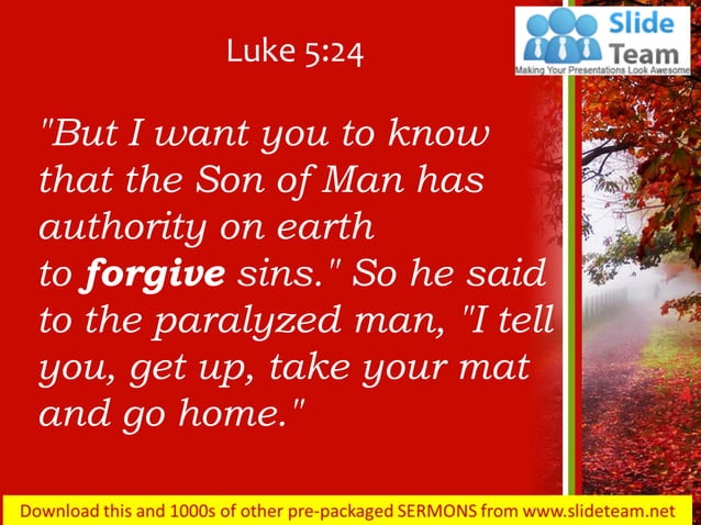 Luke 5 24 i tell you get up take power point church sermon | PPT