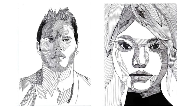 Luke dixon style line portraits | PPTX