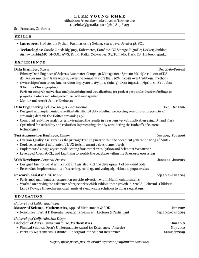 Luke Young Rhee Resume | PDF