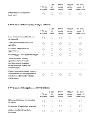 Lukion fiilismittari 1 vuoden opiskelijat | PDF