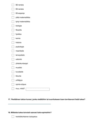 Lukion fiilismittari 1 vuoden opiskelijat | PDF