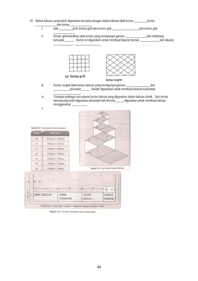 Lukisanteknik modul soalan | PDF