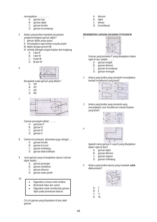 Lukisanteknik modul soalan | PDF