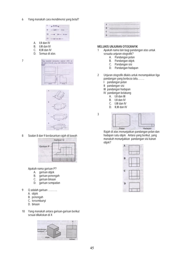 Lukisanteknik modul soalan | PDF