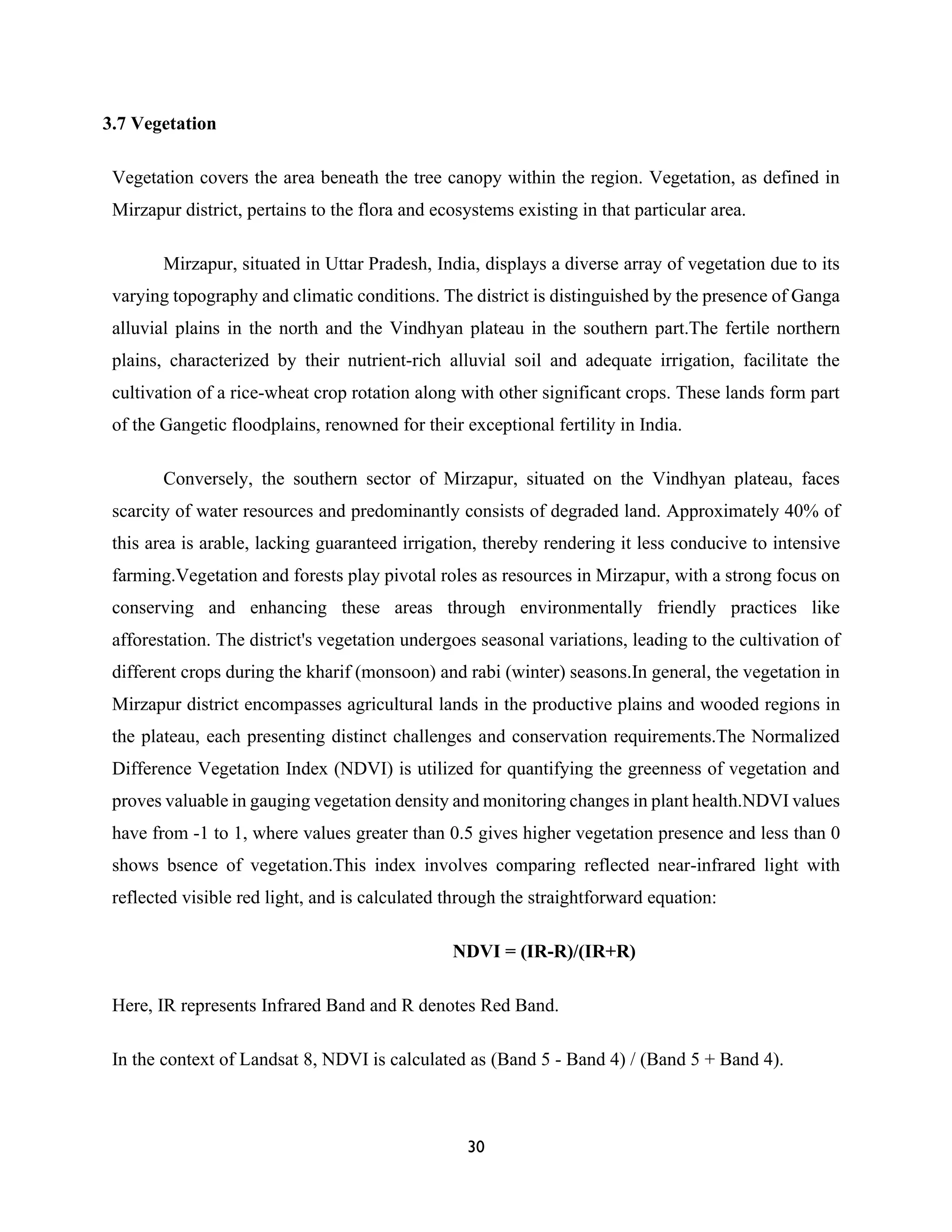 LAND USE LAND COVER AND NDVI OF MIRZAPUR DISTRICT, UP | PDF