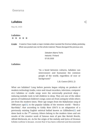 Lullabies | PDF