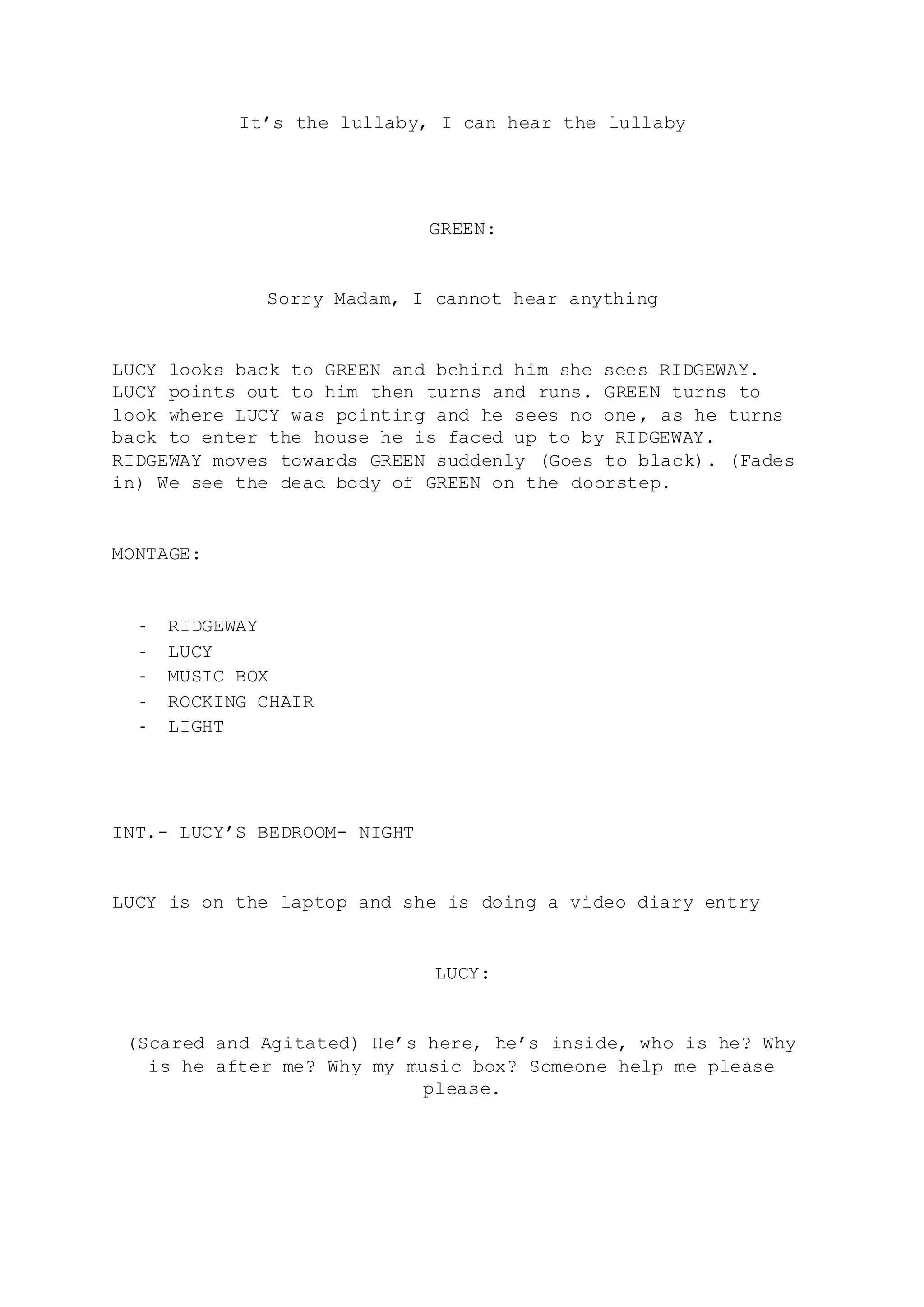 Lullaby Script | DOCX