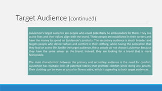 Lululemon Persona Development | PPTX