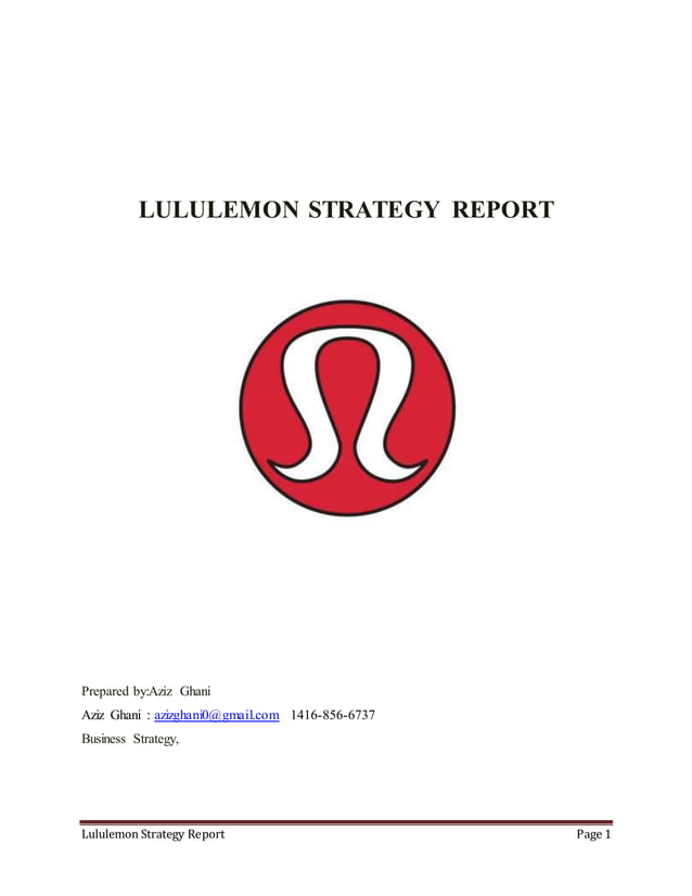 Lululemon Strategy Report | DOCX
