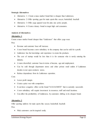 Lululemon Strategy Report | DOCX