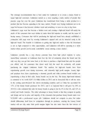 Lululemon Strategy Report | DOCX
