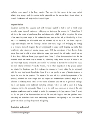 Lululemon Strategy Report | DOCX