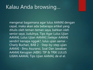 Pasti Lulus Ujian AAMAI | PPTX