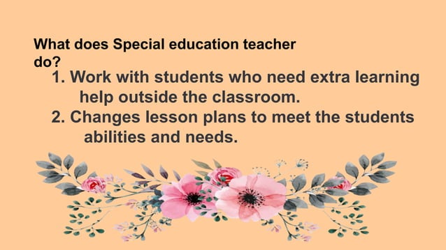Role of the Special Education Teacher in an Inclusive SchoolREPORT Prof ...