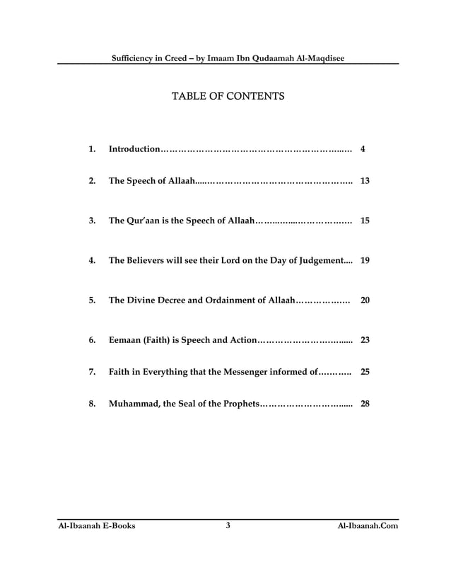 Lumatul itiqaad (Sufficiency of Creed) | PDF