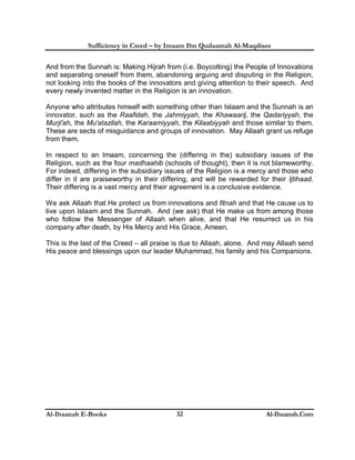 Lumatul itiqaad (Sufficiency of Creed) | PDF