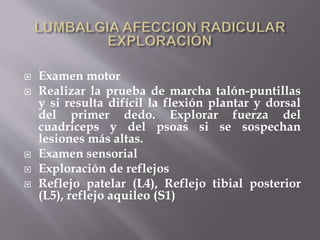 LUMBALGIA.LUMBALGILUMBALGILUMBALGILUMBALGIpptx | PPTX