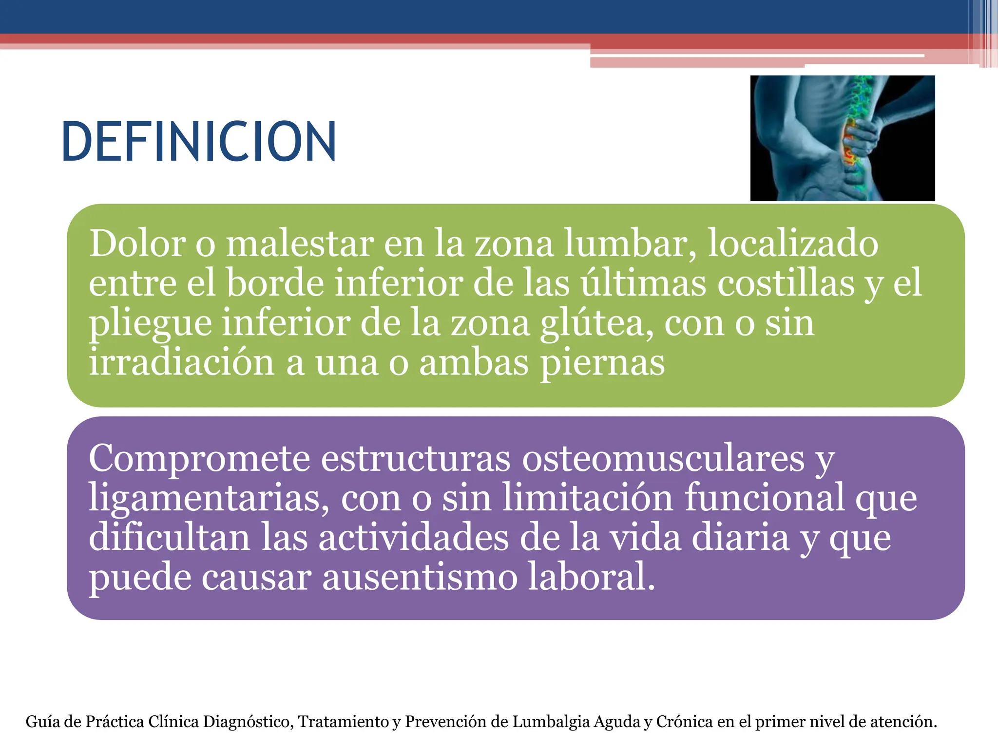 lumbalgia y su relación traumatología y ortopedia | PPTX