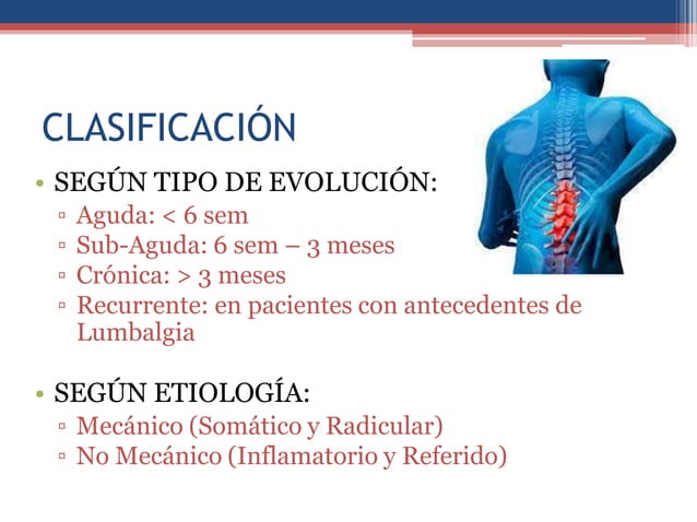 lumbalgia y su relación traumatología y ortopedia | PPTX
