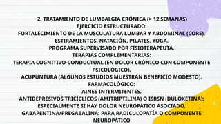 LUMBALGIA, clasificacion signos y sintmas | PPTX