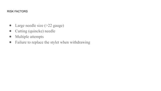 Lumbar puncture notes basics for understanding | PPTX