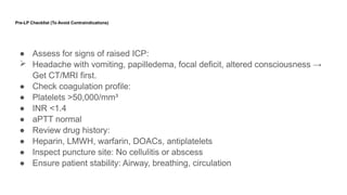 Lumbar puncture notes basics for understanding | PPTX