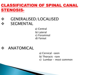 LUMBER CANAL STENOSIS ppt (5) | PPTX