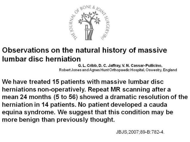 Lumbar disc extrusion –complete absorption | PPT
