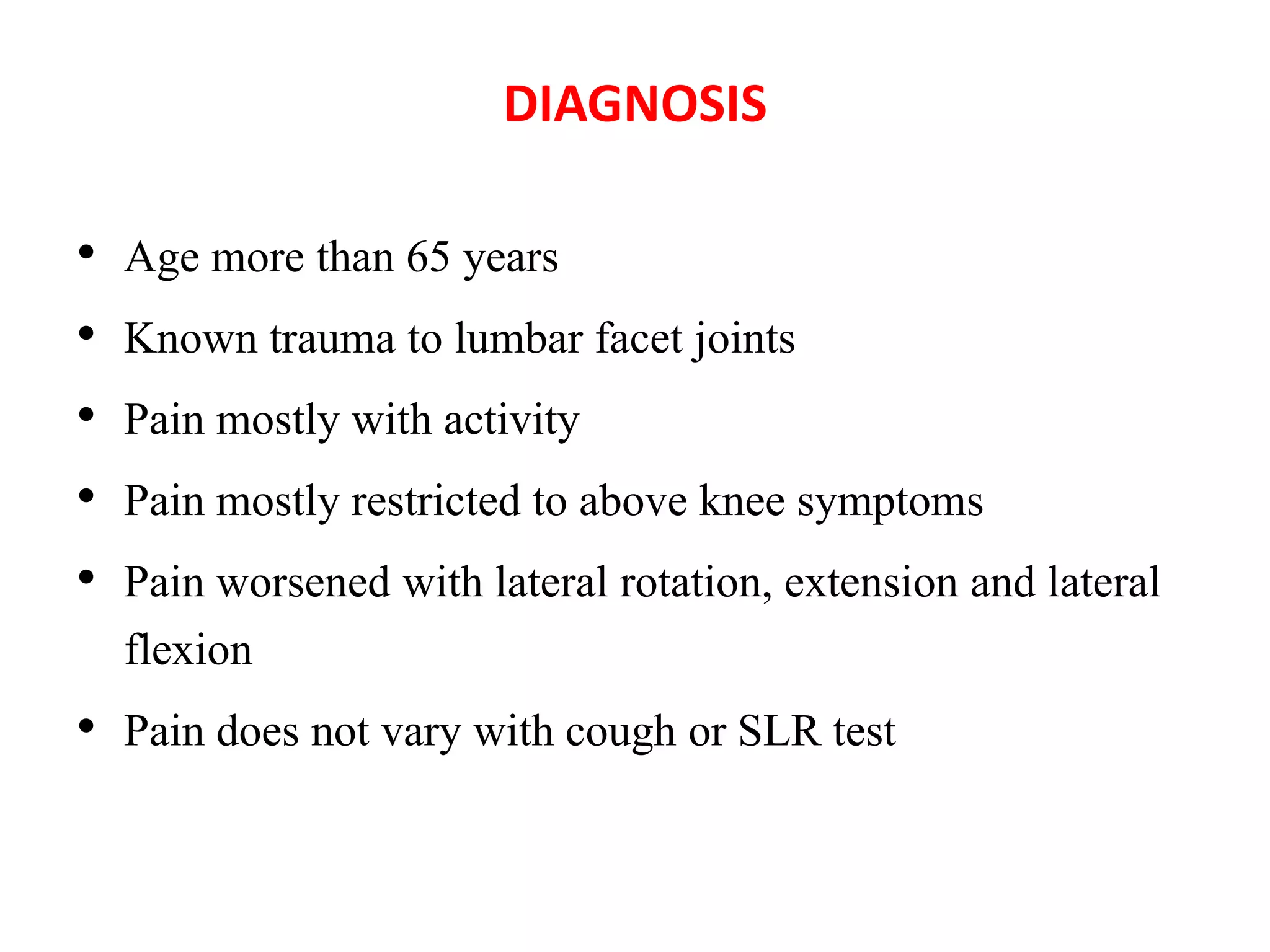 Lumbar facet syndrome | PPTX