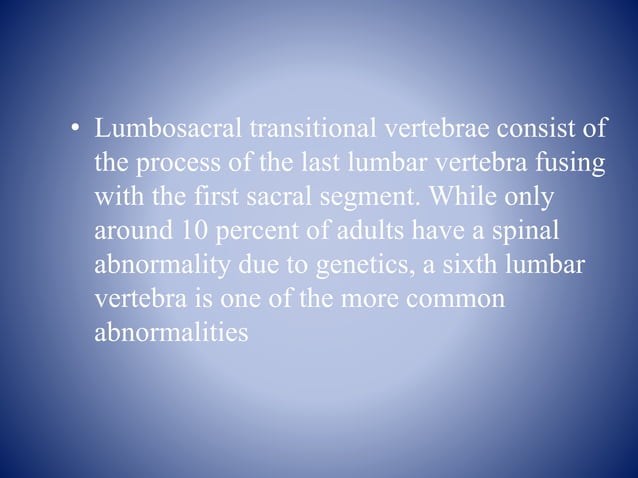 lumbarisation.pptx | Physical Therapy | Wellness