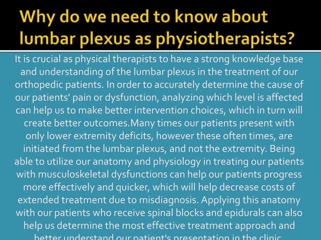 Lumbar plexus | PPT
