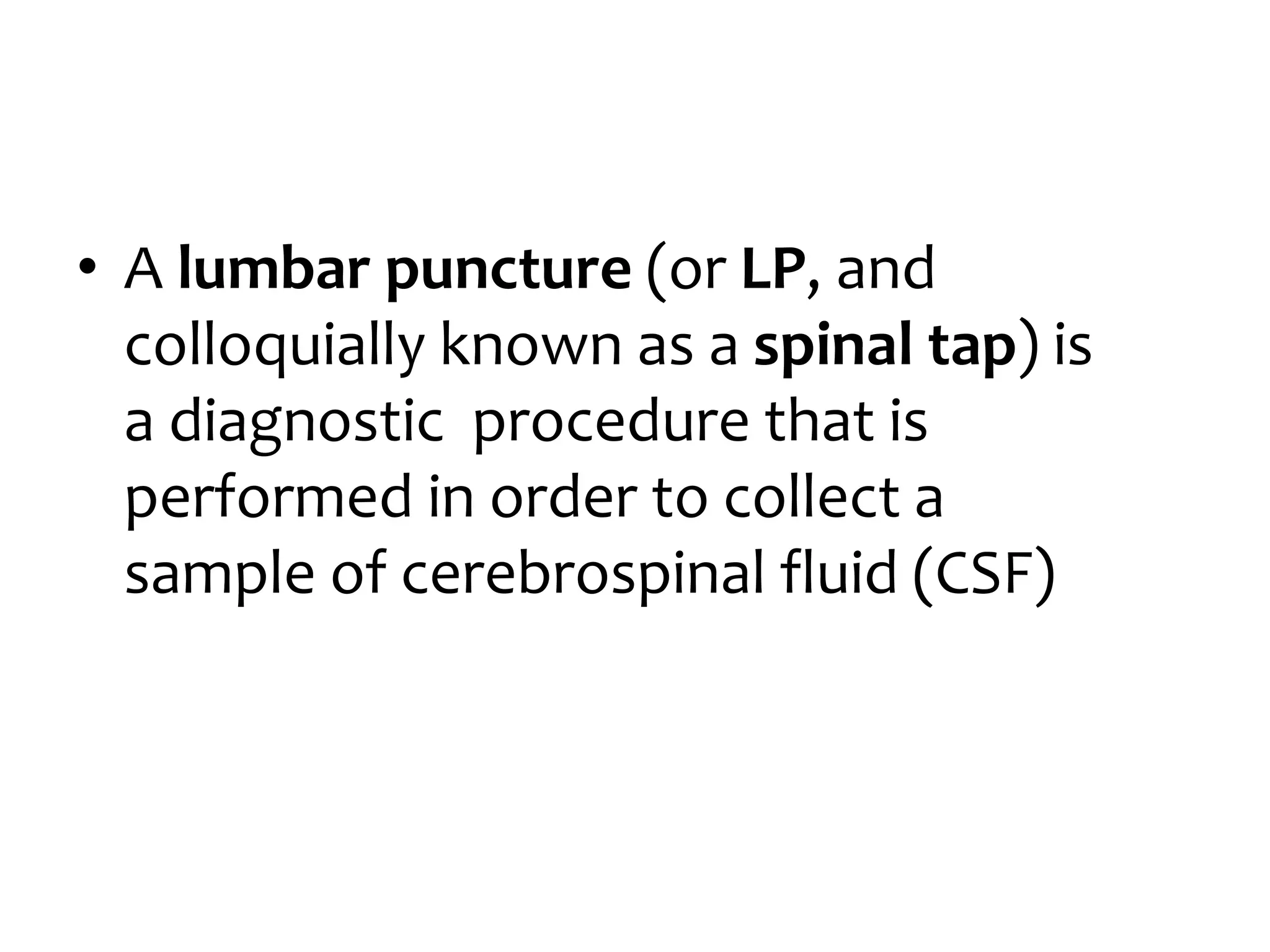 Lumbar puncture | PPTX
